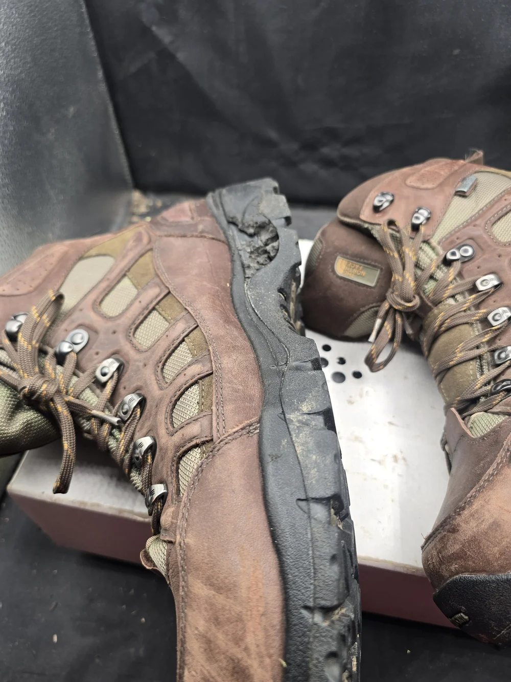 The North Face | Shoes | The North Face Brown Leather And Olive Hiking ...